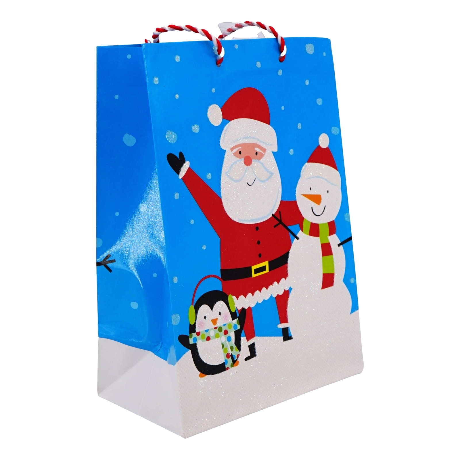 Holiday Gift Bags - Happy Holiday Snowy Forest, 6 Bags (9 x 7.75 x 4 ...