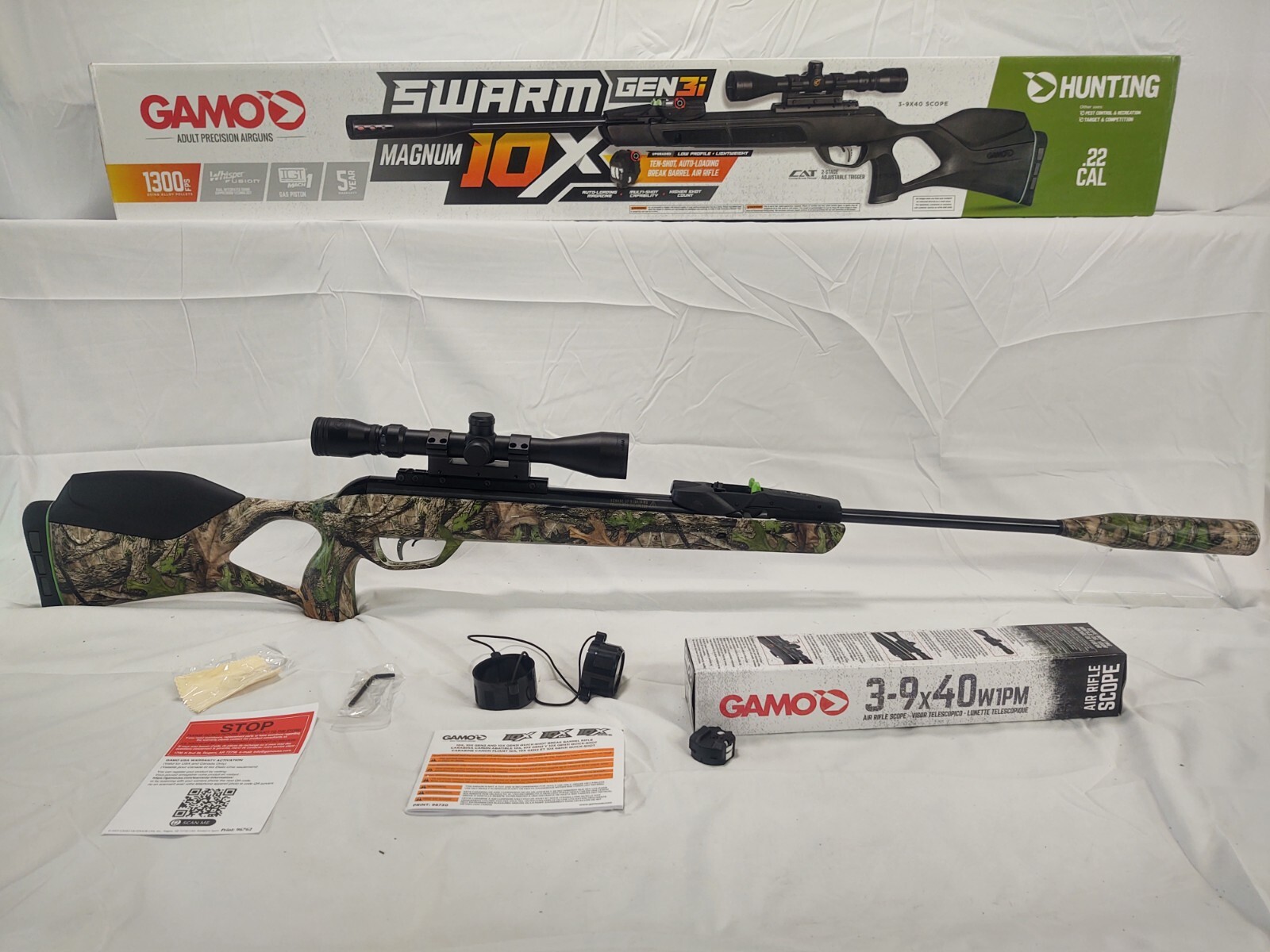 Gamo Swarm Magnum 10x GEN3i 22 Cal 10-shot Pellet Air Rifle w Scope and ...