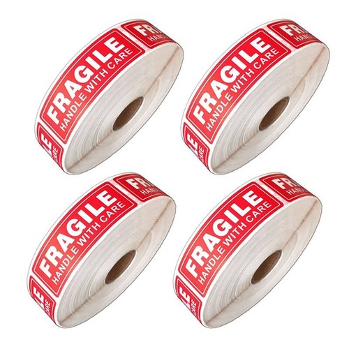 4 Rouleau / 500 Pièces Séries Autocollants Fragiles - Poignée Fragile ...