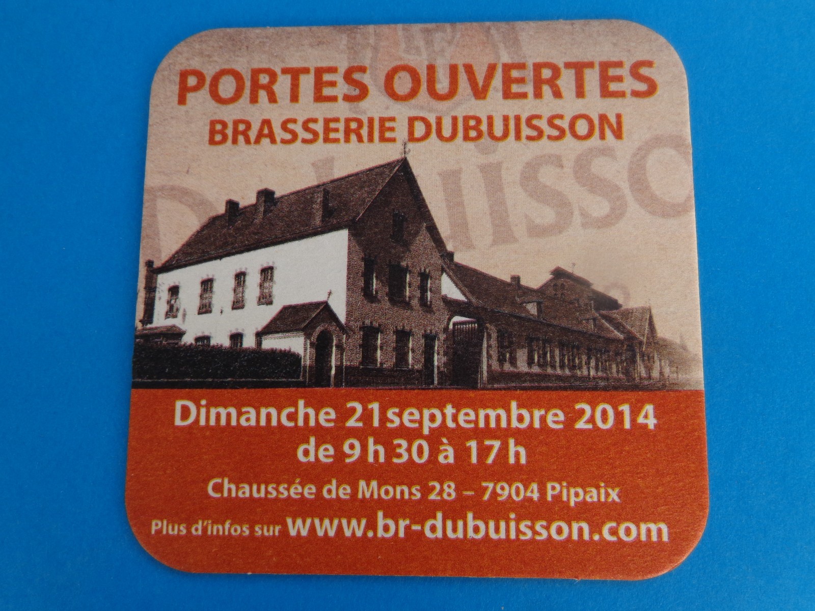 Beer Bar Coaster ~*~ Brasserie Dubuisson Portes Ouvertes 2014 ~ Pipaix ...