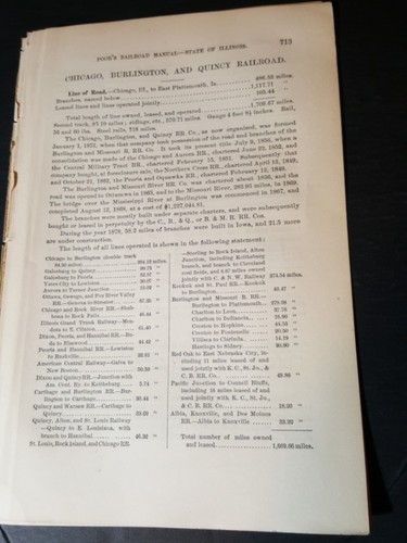 1879 train report CHICAGO BURLINGTON & QUINCY RAILROAD East Plattsmouth ...