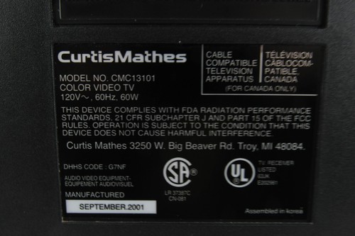 Curtis Mathes CMC13101 13” CRT TV VCR Combo Retro Gaming/Remote WORKS ...