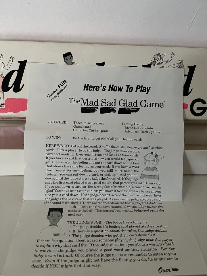 The Mad Sad Glad Game Feelings Educational Board Teaching 90s Emotions ...