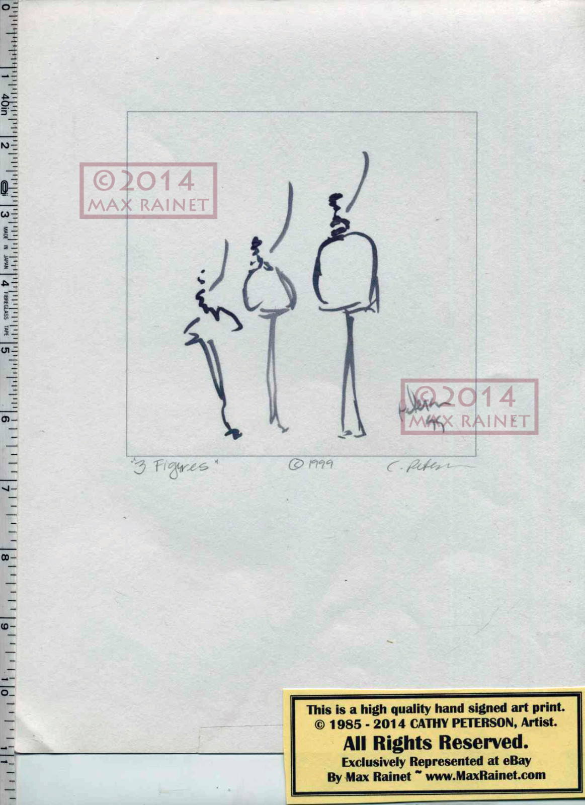 3 Figures Graces Ladies wave Signed ART PRINT Cathy Peterson INK ...