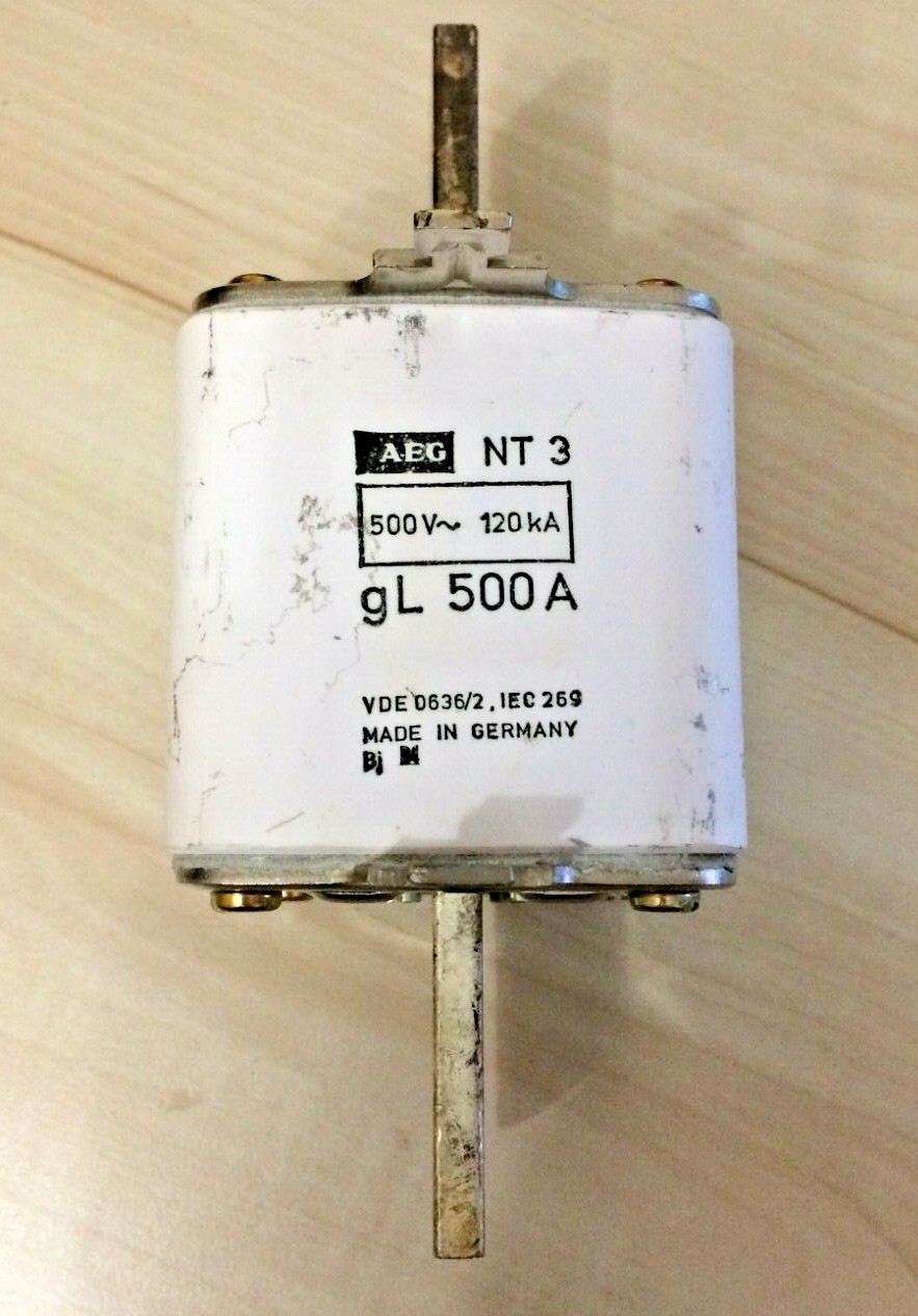 AEG Fuse NT3 500A 500V 120kA gL VDE0636/2 CERAMIC BLADE FUSE | eBay