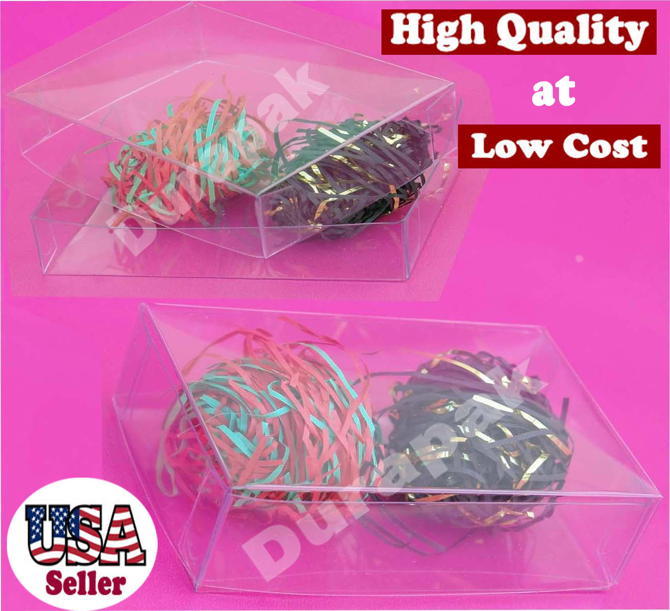 48 Sets 7-1/2x5-1/2x1" Plastic Box Party Wedding Storage Favor Retail ...