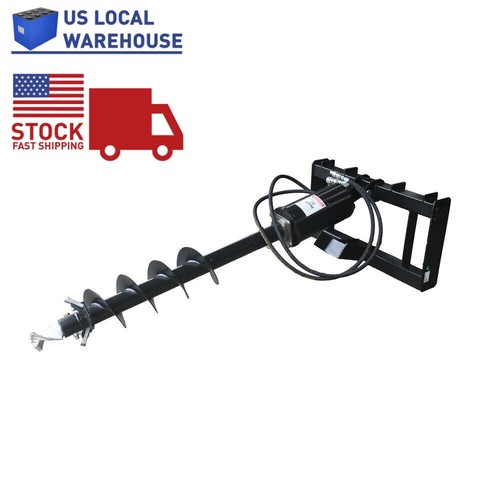 Skid Steer Small Loader Post Hole Auger Drive Attachment, 9” Dia Auger ...