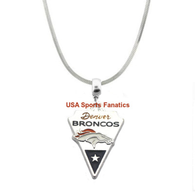 Denver Broncos Team Logo Necklace On 925 Sterling Silver Snake Chain (4 ...