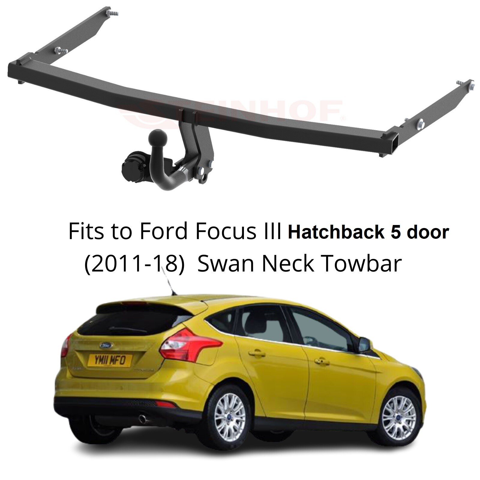 Tow Bar For FORD Focus III Hatchback 5door (2011-18) 7 Pin Bypass Relay ...