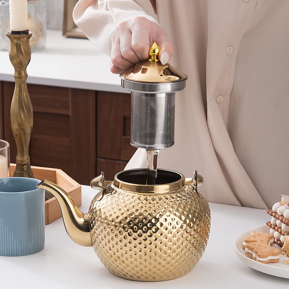 1500ml Teapot With Infuser Stainless Steel Water Boilers Loose Leaf Tea ...