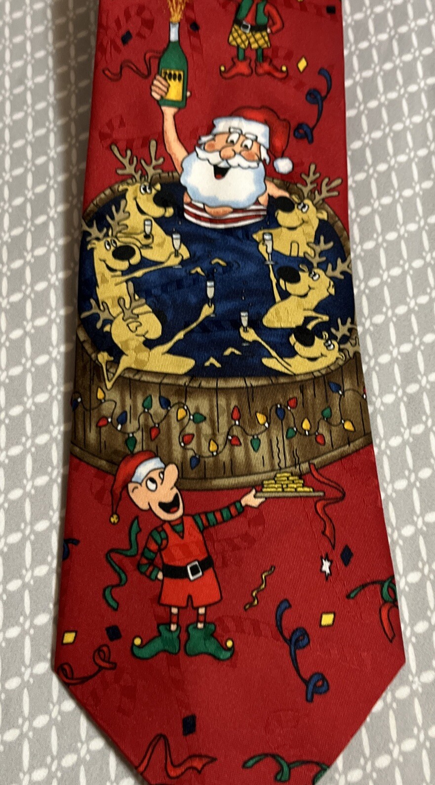 Yule Tie Greetings Classic Red Santa Mens Tie Hallmark New Years.