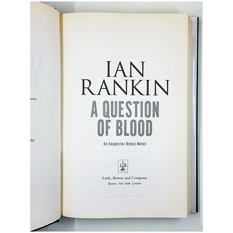 An Inspector Rebus Novel: A Question of Blood by Ian Rankin (1st Ed ...