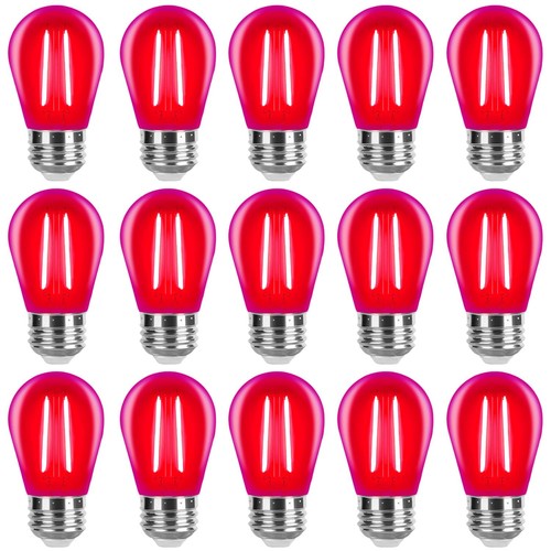 ZHZHLED S14 LED Red Light Bulb 2 Watt String Light Replacement Bulbs ...