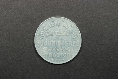 John Deere Good Luck Aluminum Advertising Token Fuel Dollar | eBay