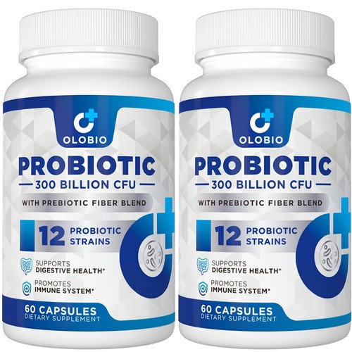 300 Billion CFU Probiotic 12 Strains with 3 Organic Prebiotics ...