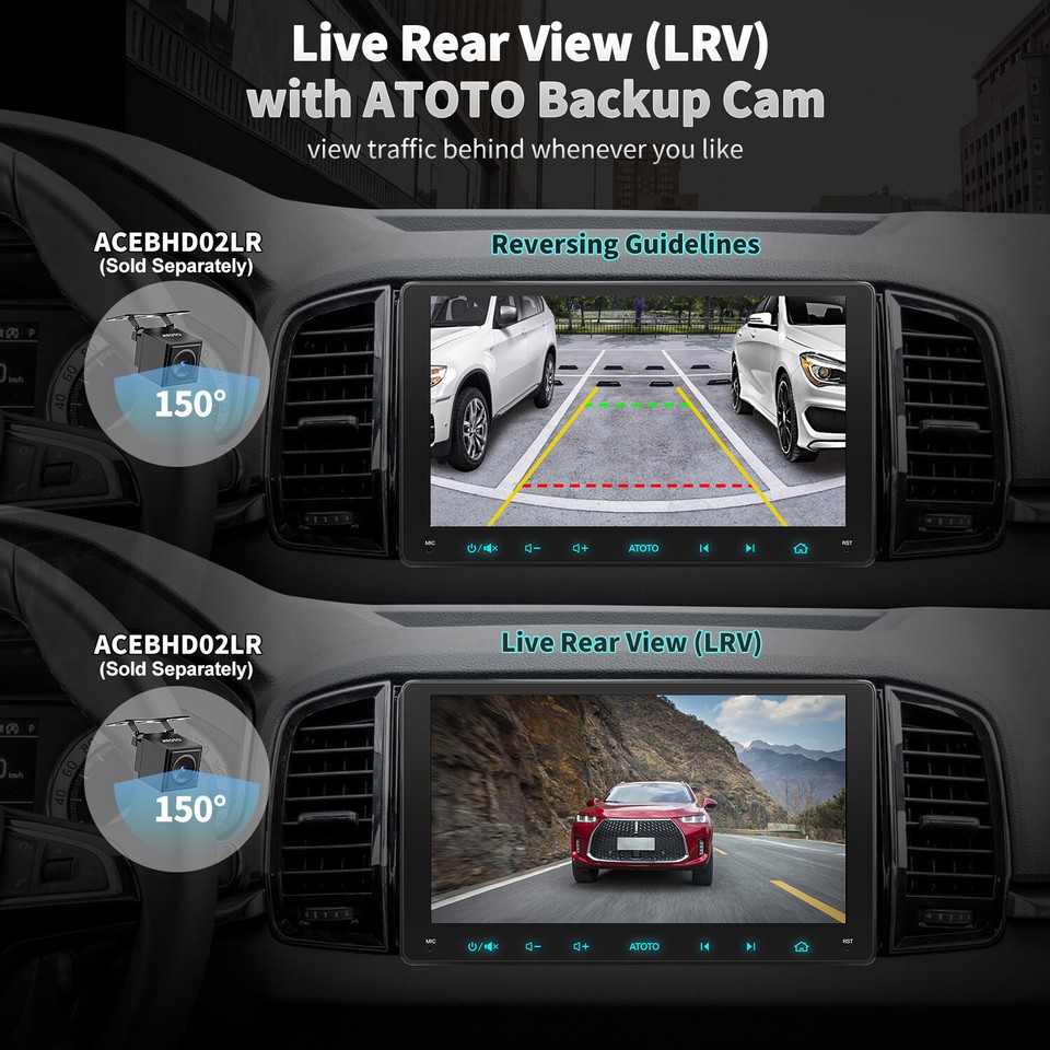 ATOTO 9IN A6 2DIN Car Stereo GPS Track Head Unit Wireless Android Auto ...