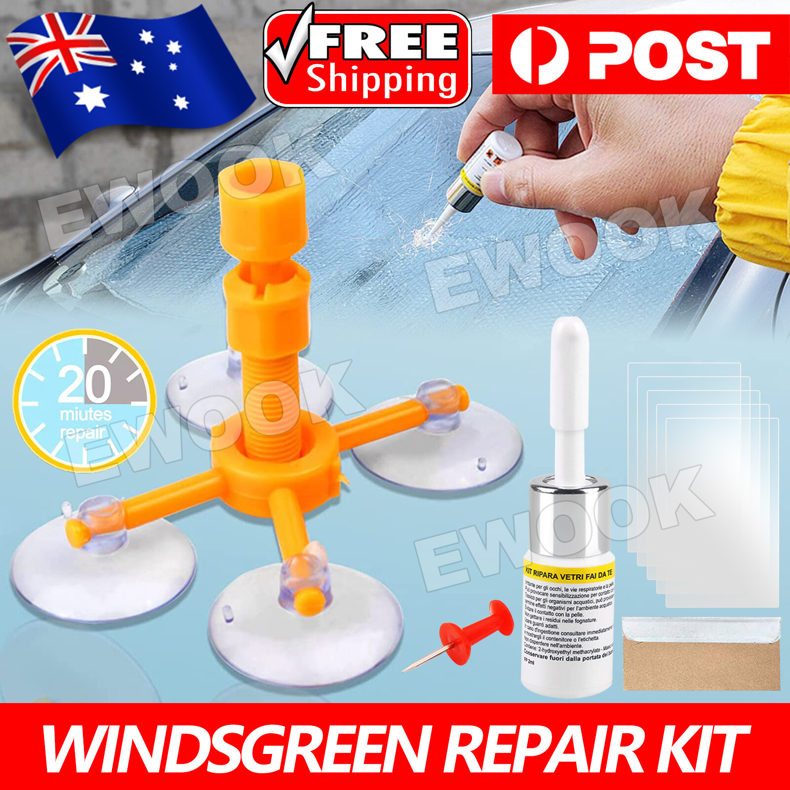 Windshield Windscreen Repair Kit Car Car Wind Glass Chip Resin Cracked ...