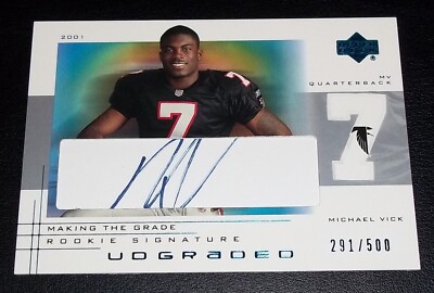 (#291/500) Rc Michael Vick Auto 2001 UD Graded #54 Rookie Signed ...