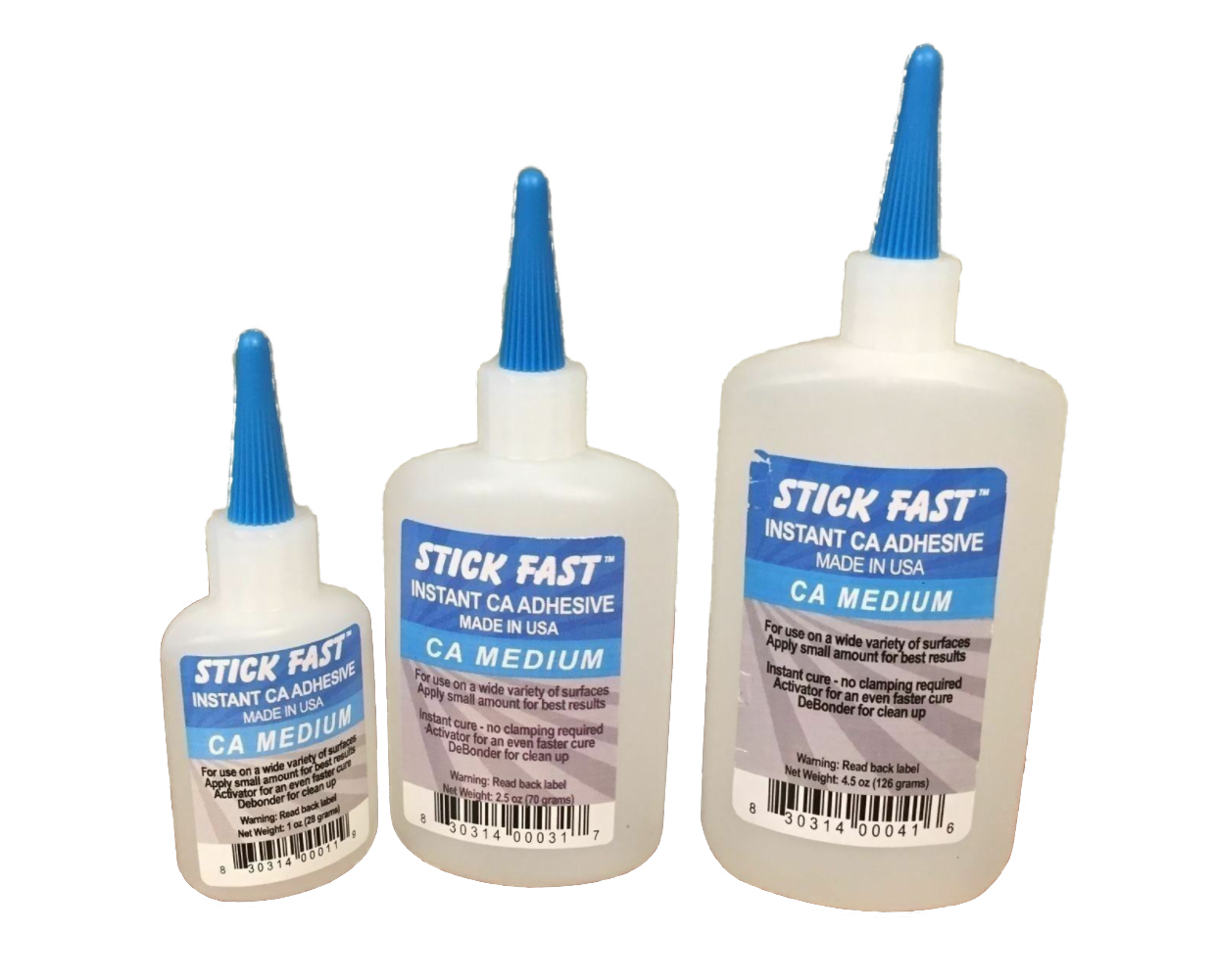 Stick Fast Instant CA Adhesive Medium 1 OZ 2.5 oz 4.5 oz Super Glue ...