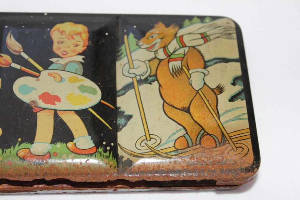 Vintage 1950's child's tin litho toy Paint Box watercolor Germany | eBay