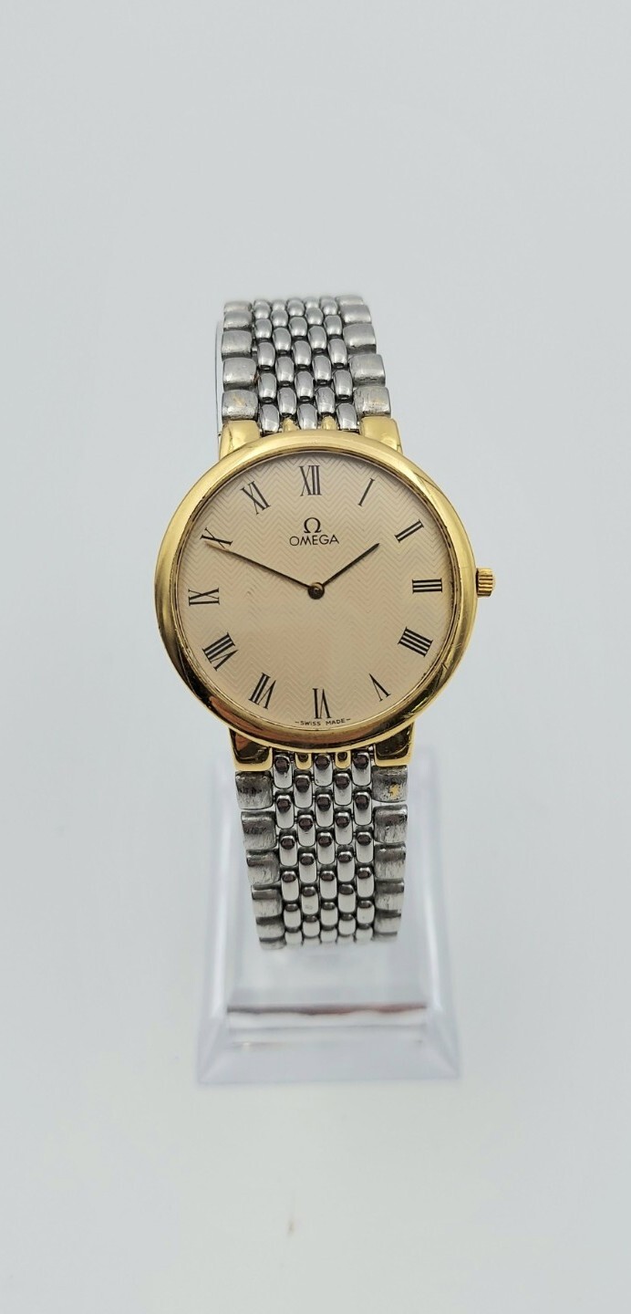 Omega Deville Quartz Movement 1378 Steel / Gold Vintage Ω | eBay