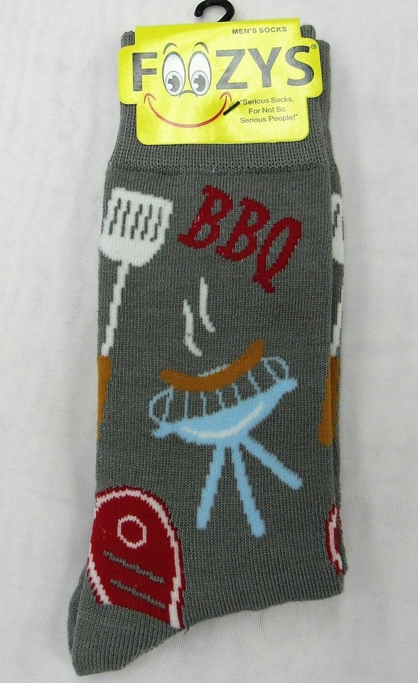 BBQ Grill Barbecue Raw Meat Steak Chef Cook Spatula 2 Pairs Foozy Socks ...