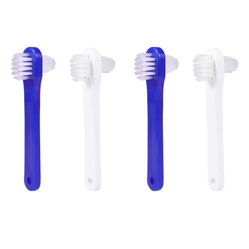 4 Pcs False Toothbrush Dual-sided Fake Replacement Denture Cleaning ...