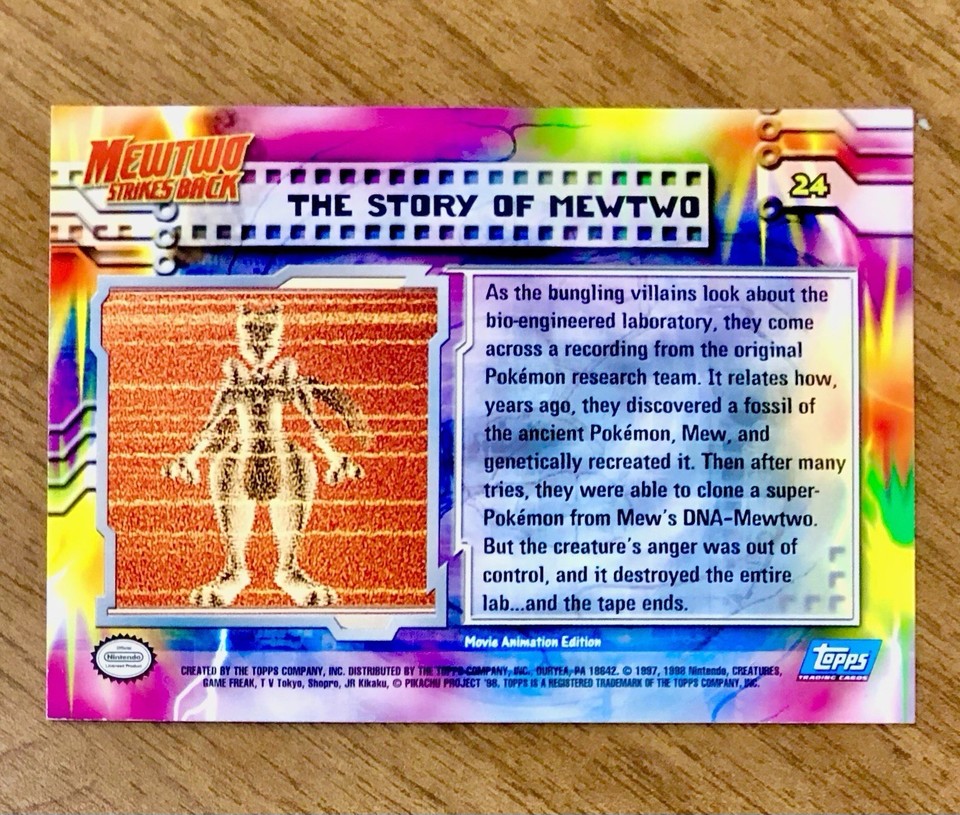 2000 Topps Pokémon Mewtwo Strikes Back Foil The Story of Mewtwo #24 ...