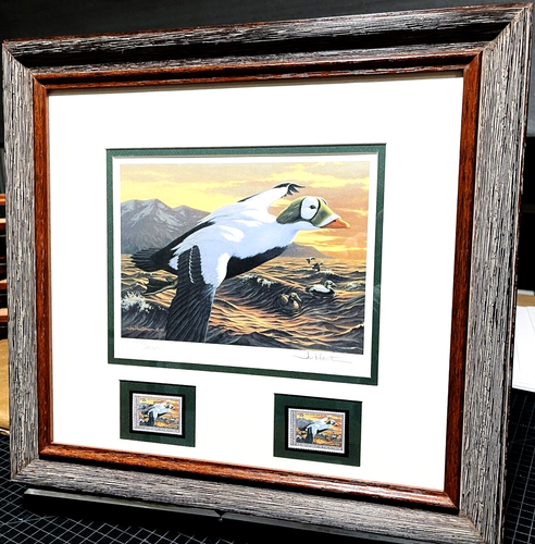 Joe Hautman 1992 Federal Duck Stamp Print With Double Stamps - Brand ...