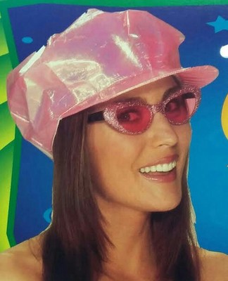 Pink Shiny Iridescent Go Go 60s 70s Cap Costume Hat | eBay