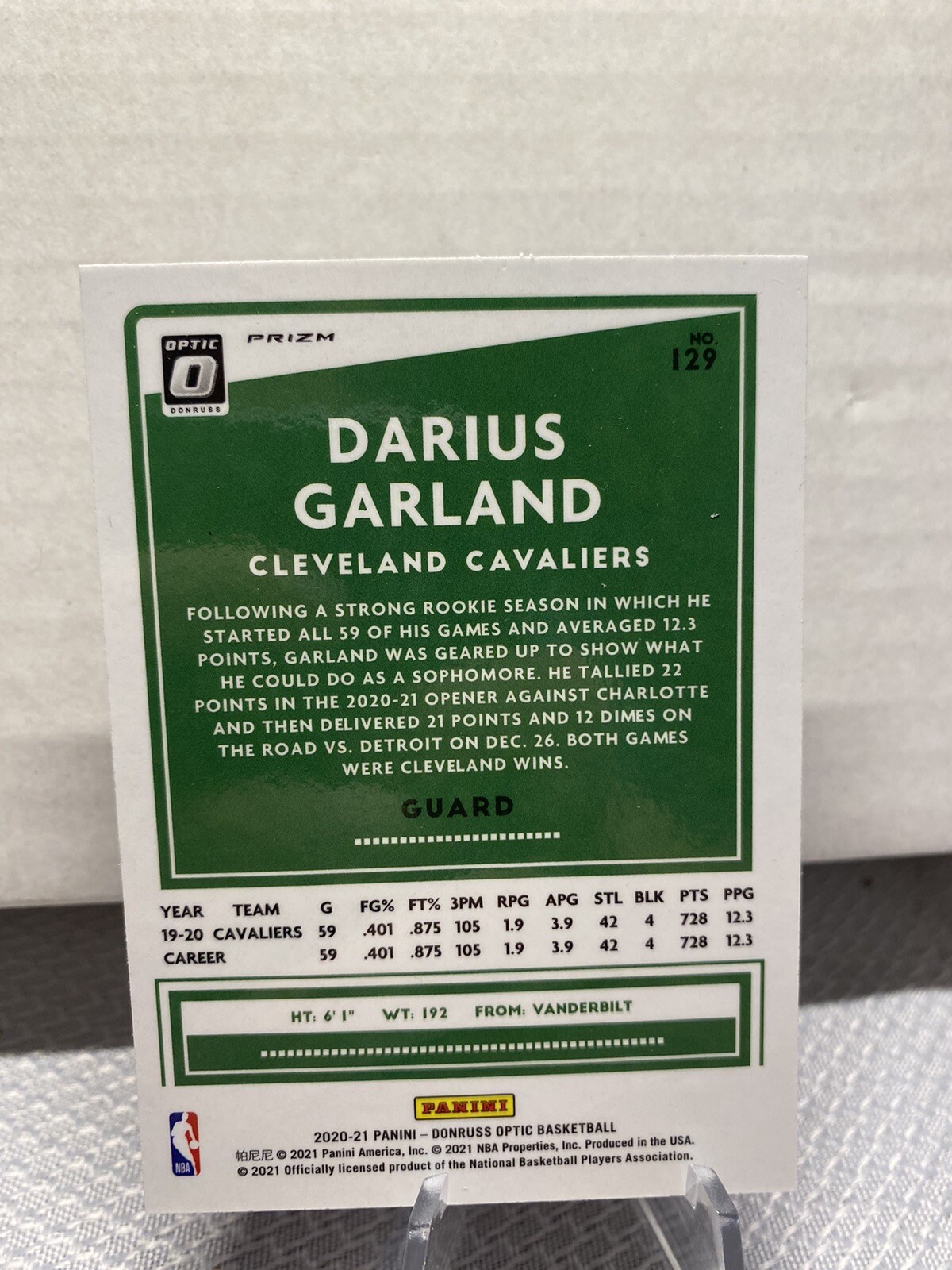 2020-21 Donruss Optic Basketball Darius Garland PURPLE #129 Cleveland ...