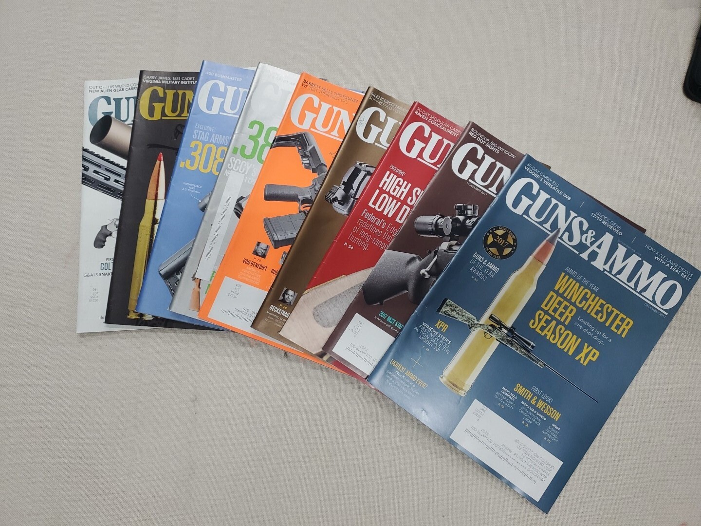 LOT OF 9 GUNS & AMMO Magazine's, APR 2017-DEC 2017 SAVAGE'S NEW AR-15S ...