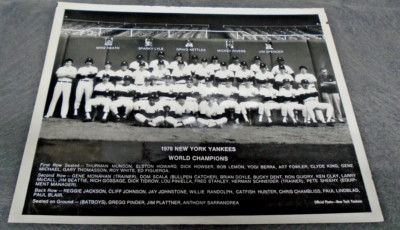MLB BASEBALL 1978 WORLD CHAMPION NEW YORK YANKEES TEAM PICTURE VERY ...