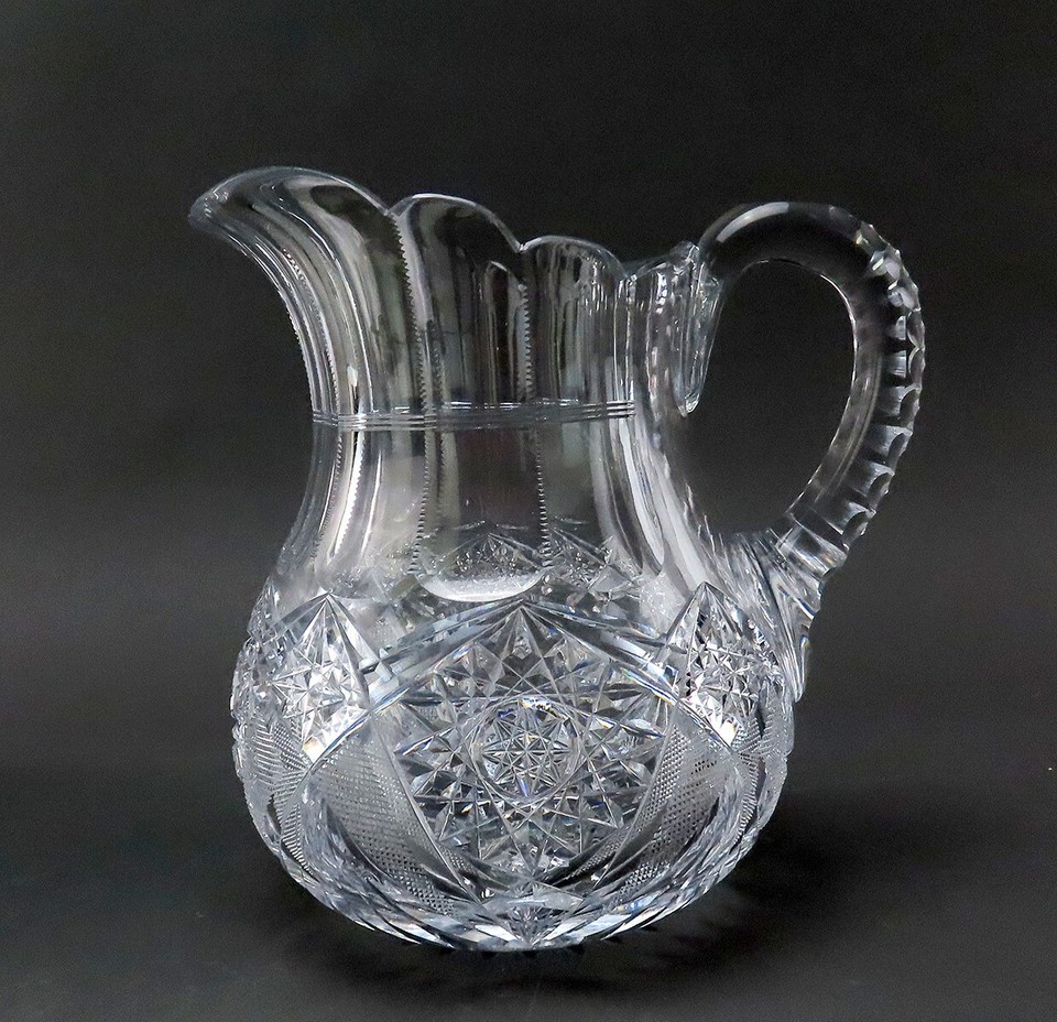 Fab American Brilliant Period Cut Glass Water Lemonade Tea Pitcher 60oz ...
