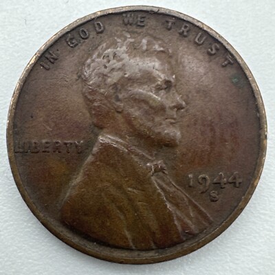 1944 wheat penny- S Mint Mark L Rim Error Amazing Condition Coin Red ...