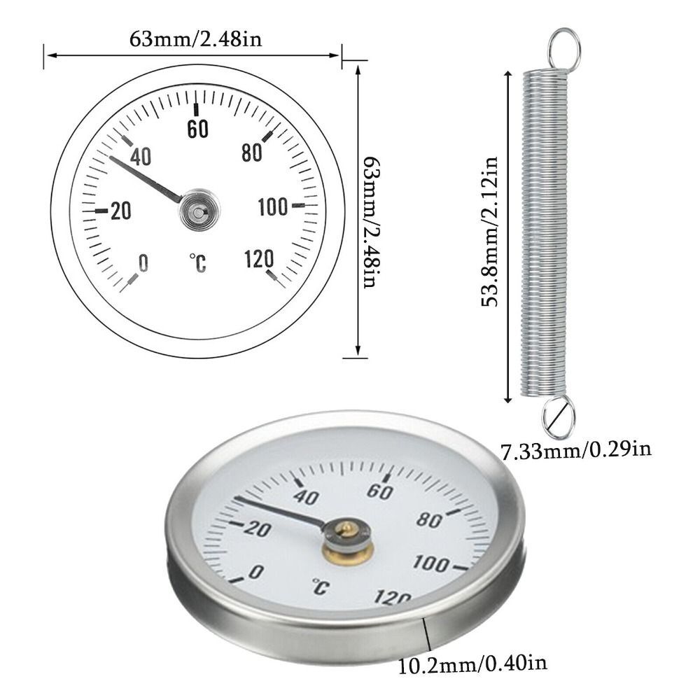 Bimetal Thermomet Clip-on Pipe Thermometer Temperature Gauge With ...