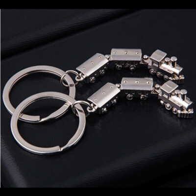 Creative Metal Movable Joint Mini Train Model Alloy Keychains Metal ...