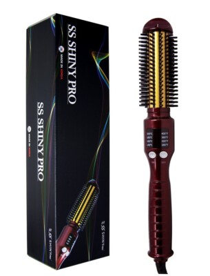 SS SHINY PRO Diamond Ceramic Volume Styler, Curling & Straightening Brush | eBay