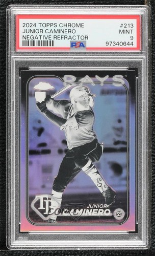 2024 Topps Chrome Negative Refractor Junior Caminero #213 PSA 9 MINT ...