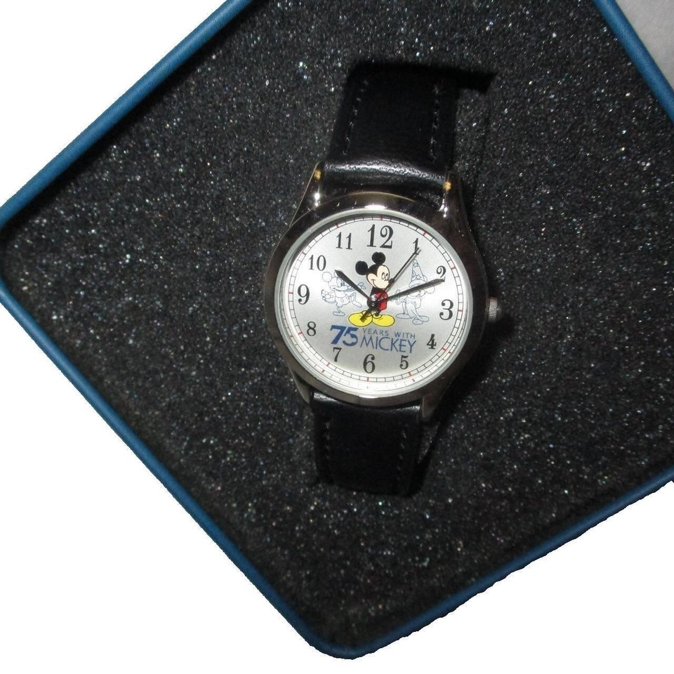 Vintage 75 Years With Mickey Children Wrist Watch With Leather Band | eBay