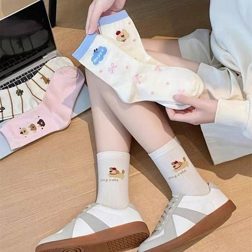 Kawaii Cartoon Dog Socks Winter Women Girls Warm High Quality Fashion ...