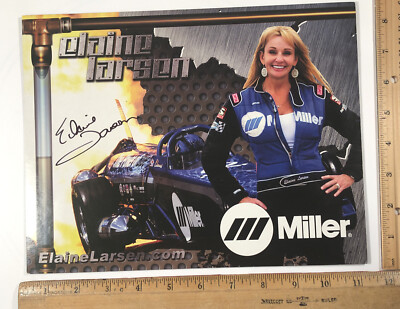 Elaine Larsen Autographed Hero Card Photo NHRA Jet Engine Drag Racing ...
