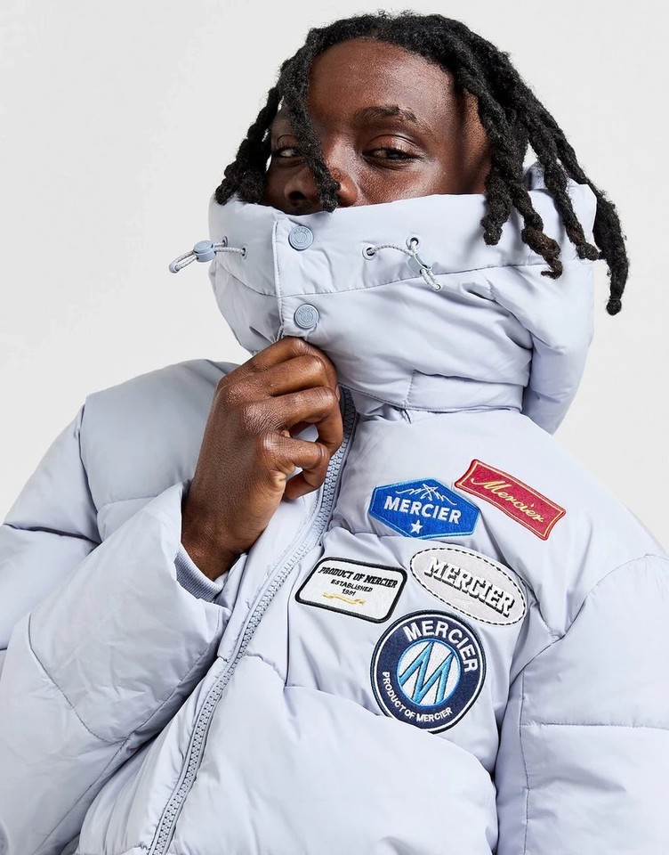 Mercier Paris Badge Logo Detachable Puffer Jacket Light Grey UK. XS ...
