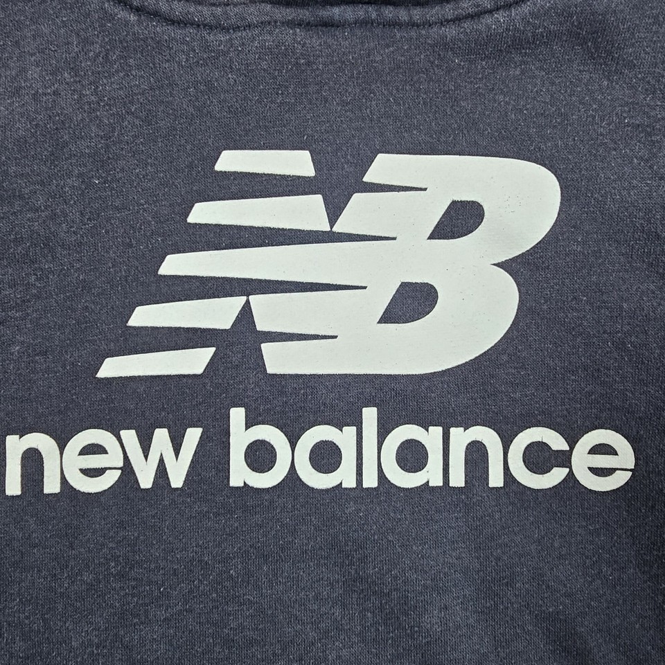 New Balance Hoodie Sweatshirt Boys Size S (8) Navy Blue Kangaroo Pocket ...