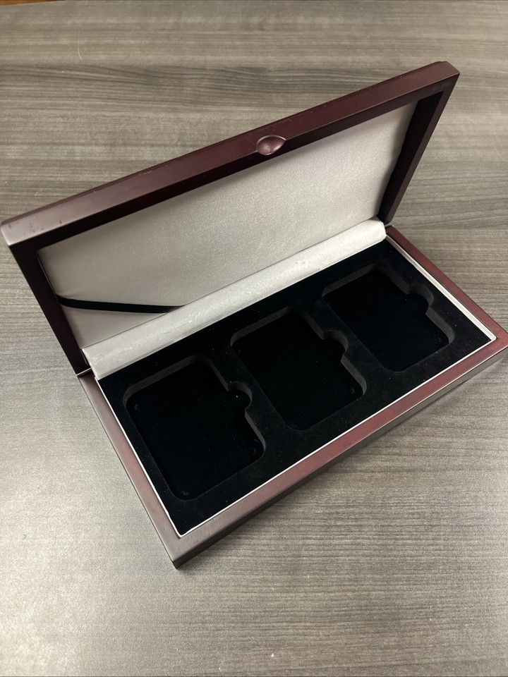 GUARDHOUSE WOODEN STORAGE DISPLAY BOX FOR THREE (3) CERTIFIED SLABBED ...