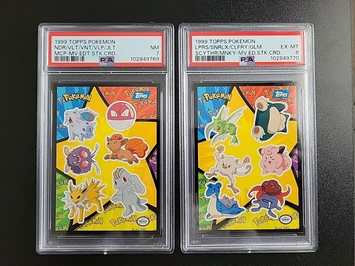 PSA Graded Pokemon Topps The First Movie Blue label Sticker Cards ...