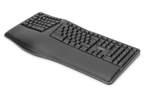 DIGITUS Ergonomic Keyboard Wireless German Layout Black | eBay
