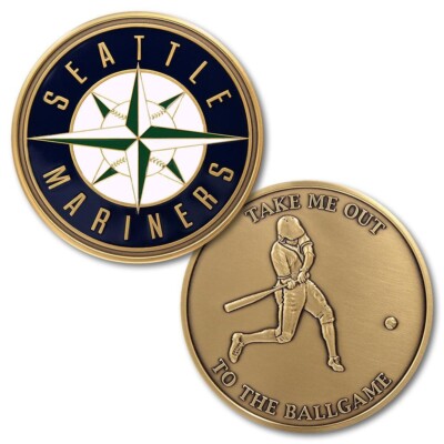 SEATTLE MARINERS TAKE ME OUT TO THE BALLGAME BASEBALL MLB 1.75 ...