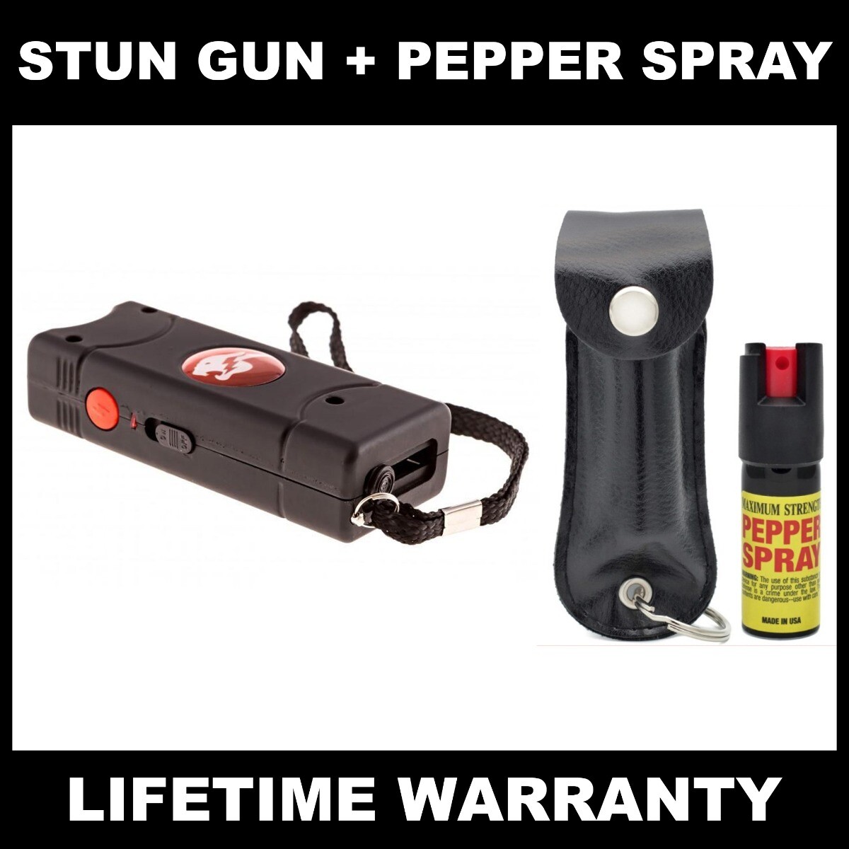 Self Defense Rechargeable Stun Gun + Spray with LED Light - Free ...