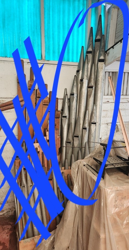 PIPE ORGAN-8 foot Open Diapason 12 metal pipes (low C to B) gothic ...